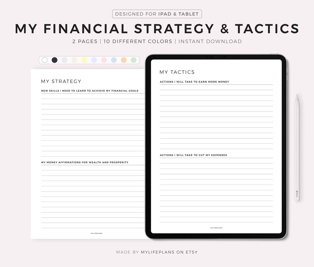 My Financial Strategy and Tactics, Digital Planner for iPad Tablet ...
