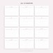 Undated Monthly Calendar Digital Landscape, Minimalist Calendar ...