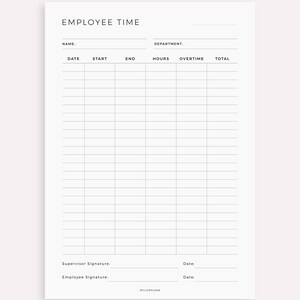Employee Time Tracker Boox Note Air Template, Working Hours Tracker ...