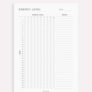 Daily Energy Level Tracker for Supernote A5X2/A5X/A5/A6X2/A6X/A6, Track ...