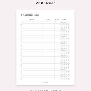 Digital Reading Log Template, Reading Tracker, Books to Read, Books I ...
