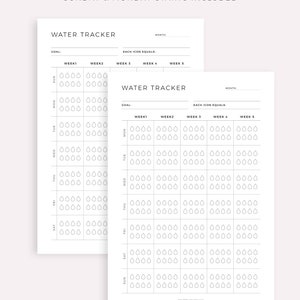 Monthly Water Tracker Printable, Hydration Tracker, Water İntake, Drink ...