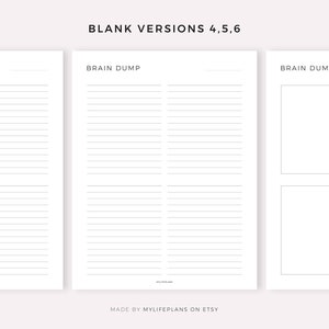 Brain Dump Digital Planner, Priorities Organizer, Get It Done Plan, to Do List, Mind Declutter ...