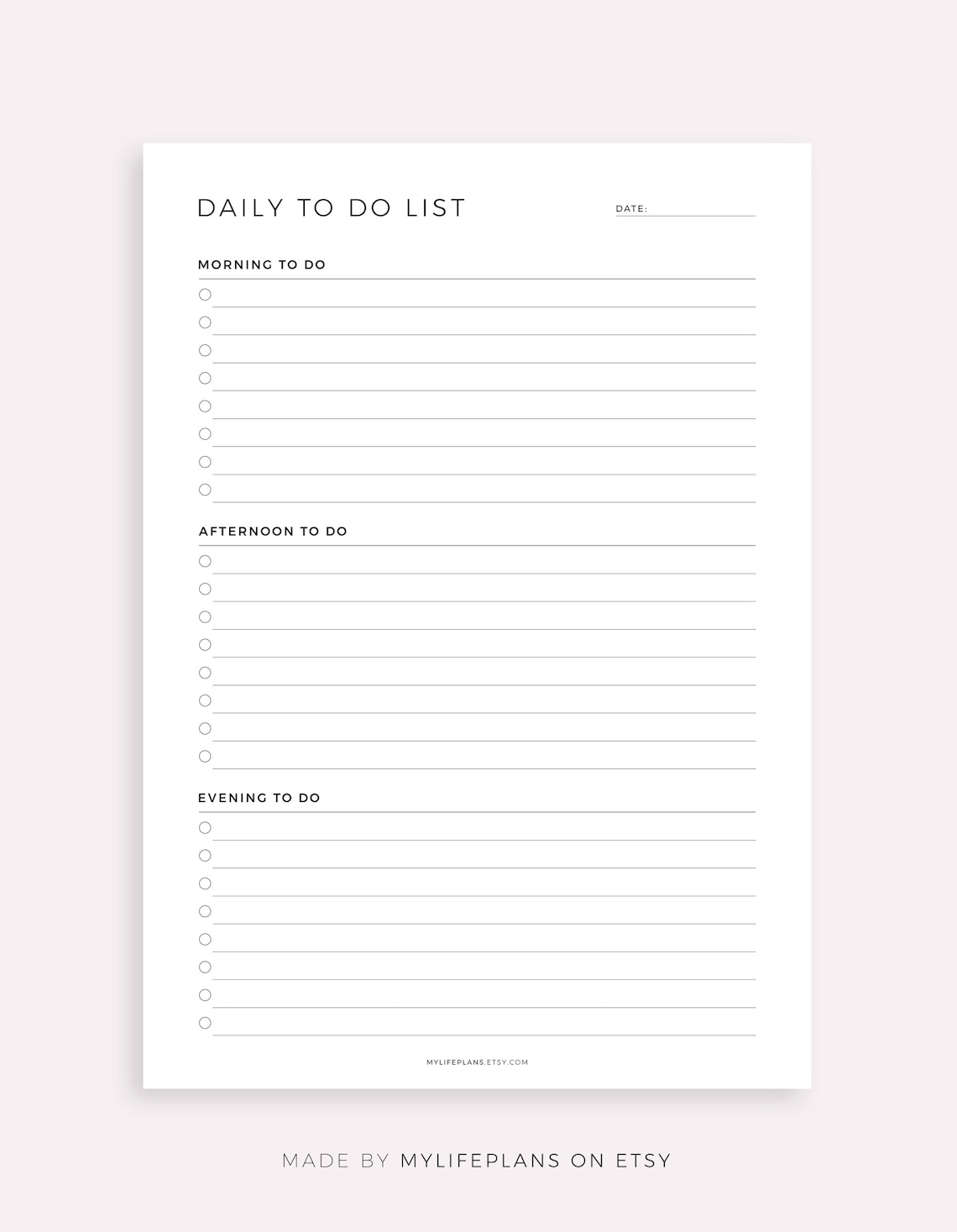 Daily to Do List Printable Daily Task List Template PDF - Etsy