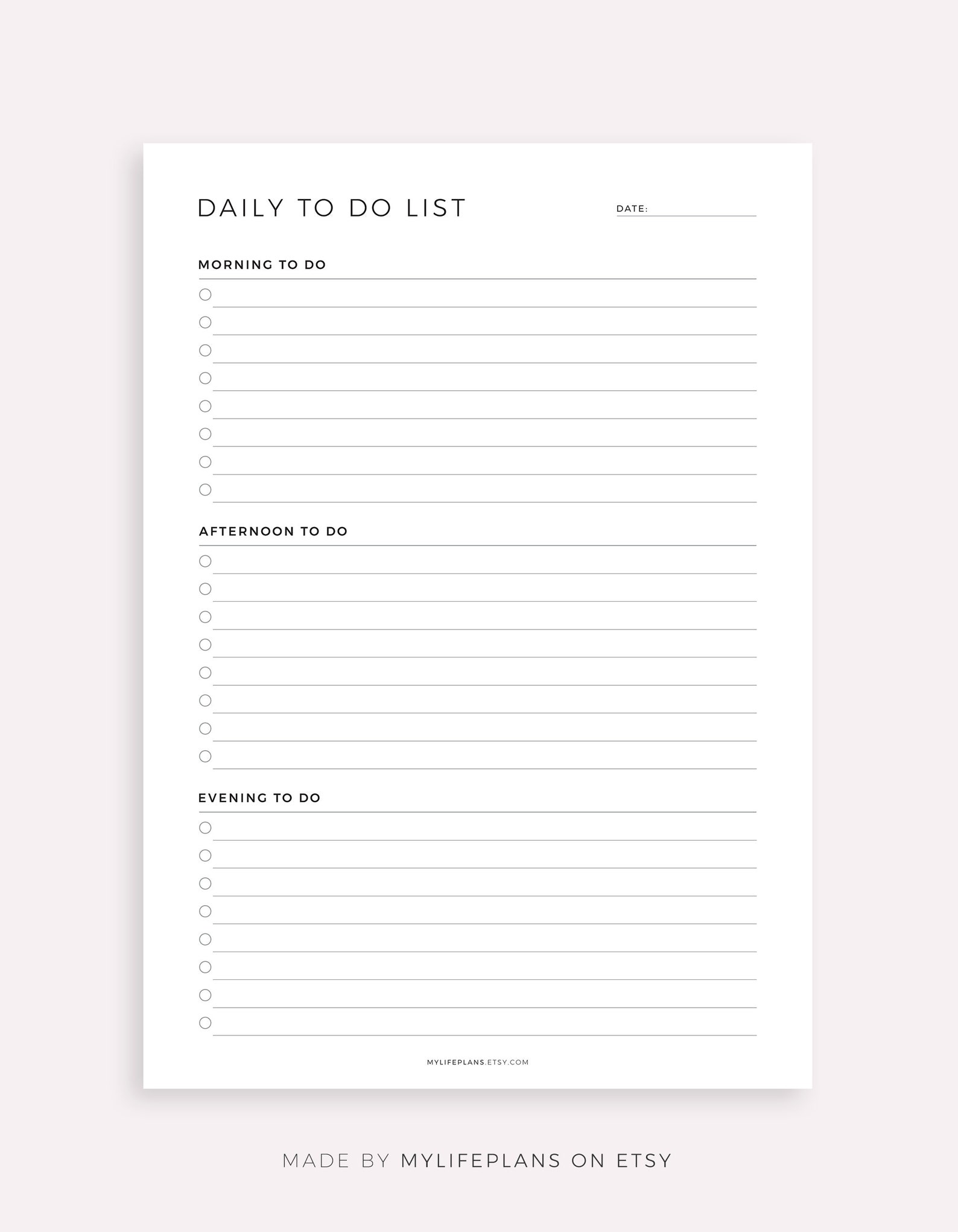 Daily to Do List Printable Daily Task List Template PDF - Etsy