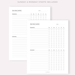 Digital Skincare Routine Planner, Beauty Planner, Daily Self Care ...