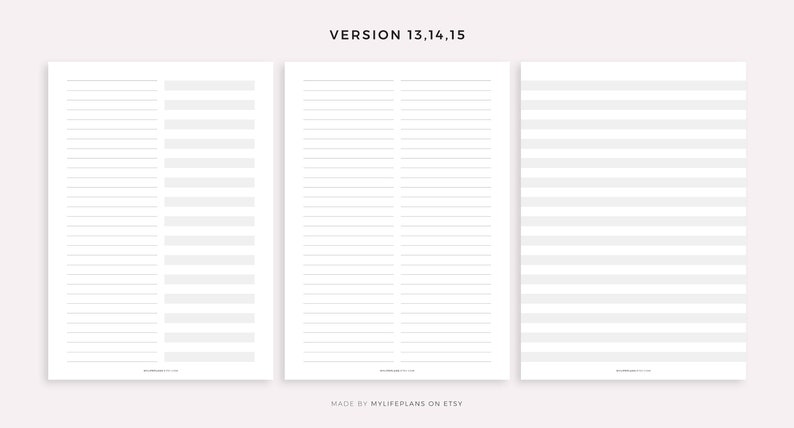 Notebook Paper Pages Printable, A4/a5/letter/half Size, Instant ...