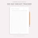 365 Day Weight Tracker Printable & Fillable, Daily Weight Journal ...