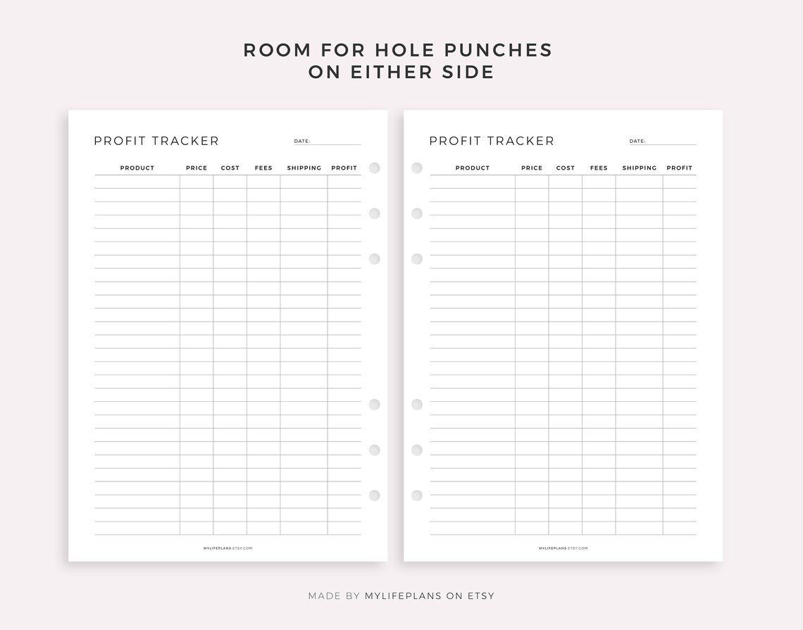 Profit Tracker Printable, Sales Profit Log, Profit Calculator, Sales ...