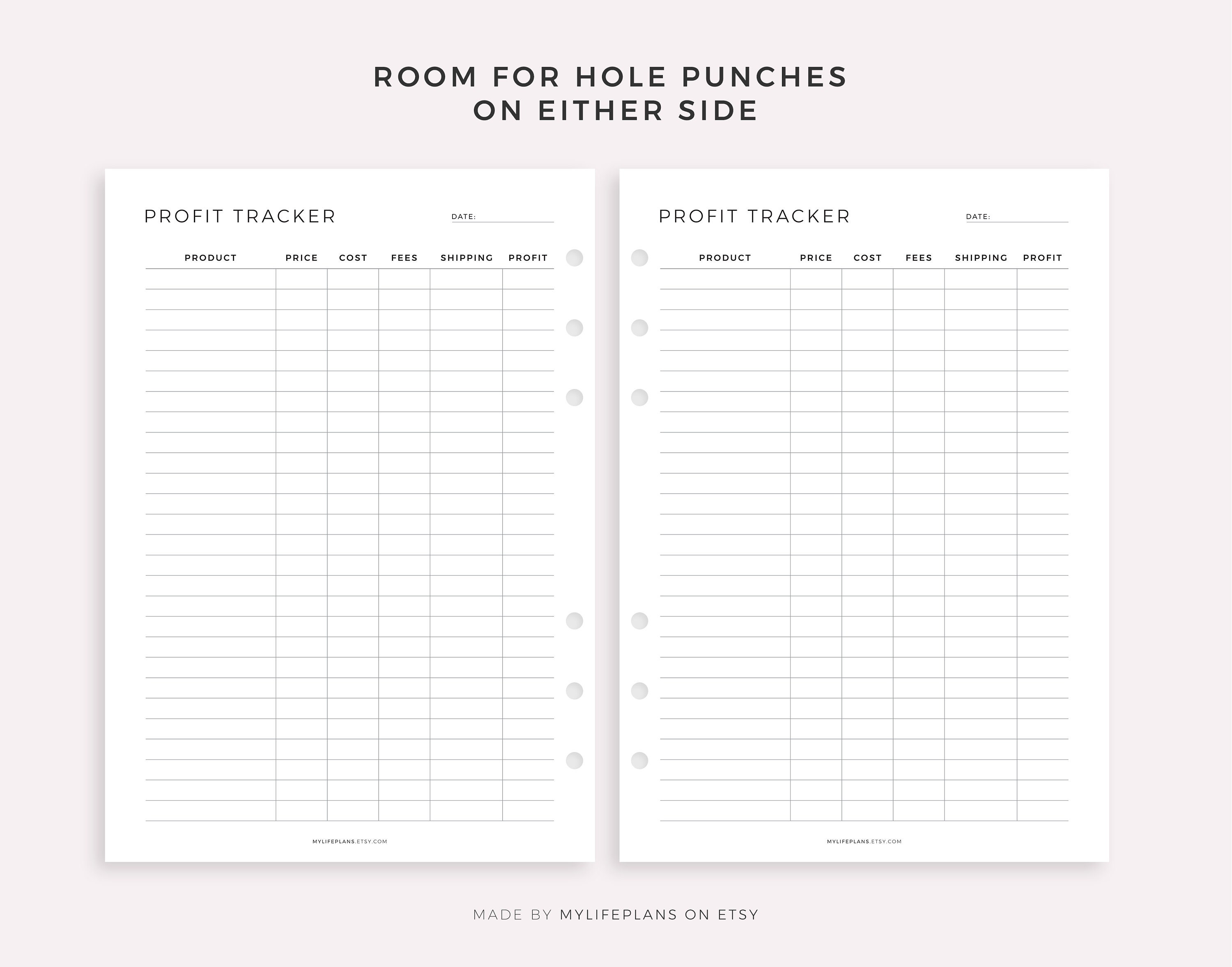 Profit Tracker Printable Sales Profit Log Profit Calculator - Etsy UK