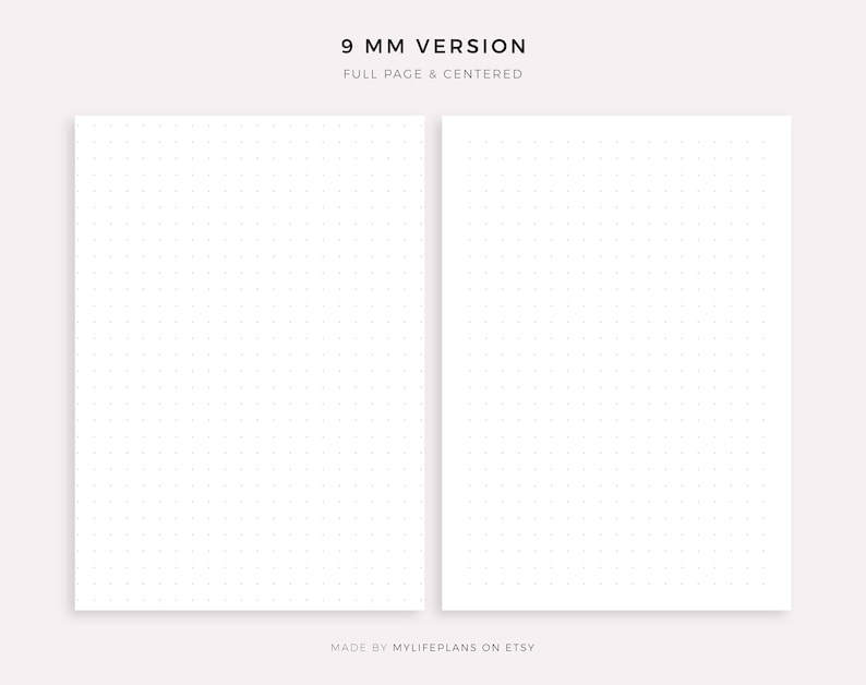 Dot Grid Paper Seven Different Sizes - 4mm, 5mm, 6mm, 7mm, 8mm, 9mm ...