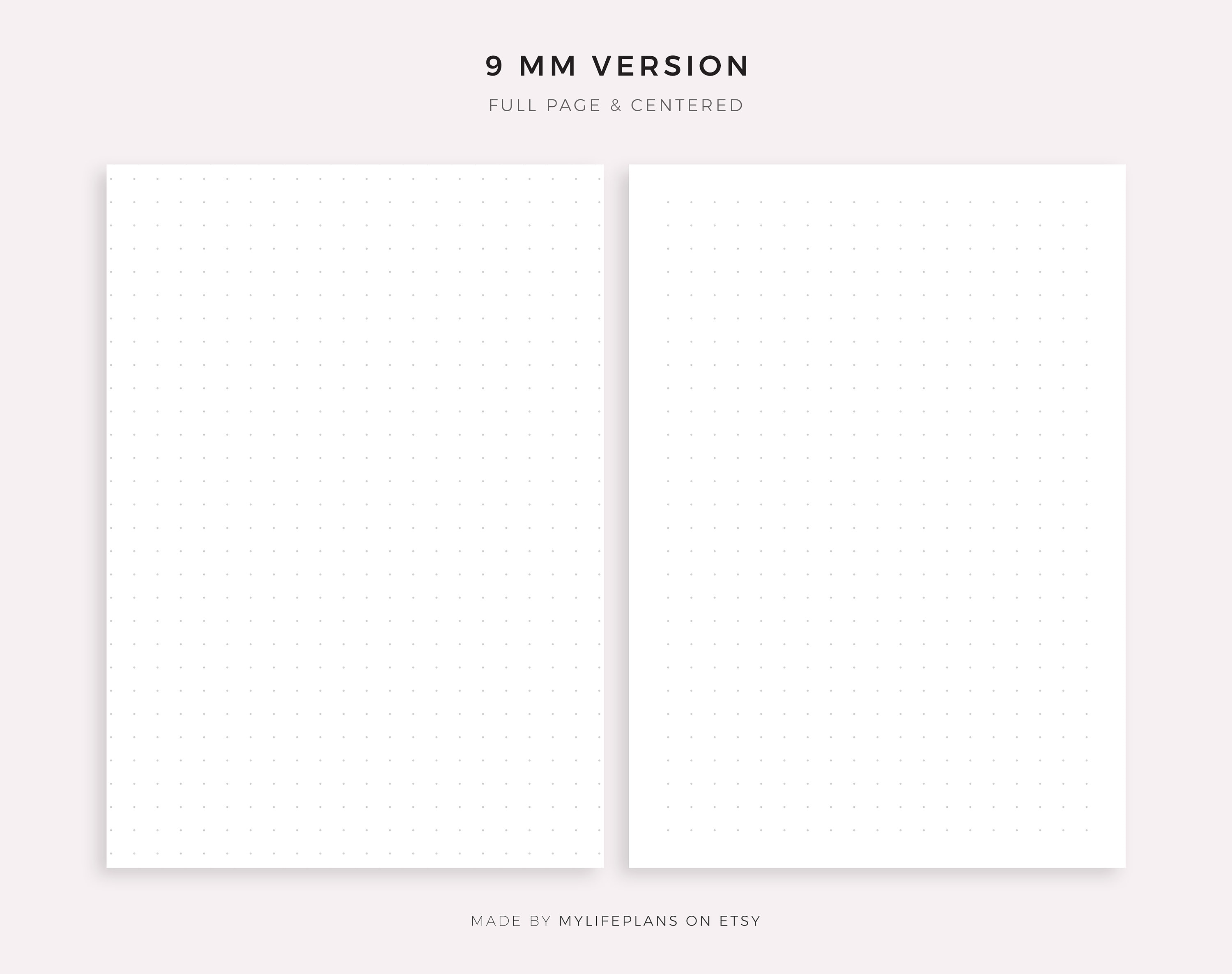 Dot Grid Paper Seven Different Sizes - 4mm, 5mm, 6mm, 7mm, 8mm, 9mm ...