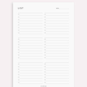 Blank Checklist Template for Supernote A5X2/A5X/A5/A6X2/A6X/A6, Instant ...
