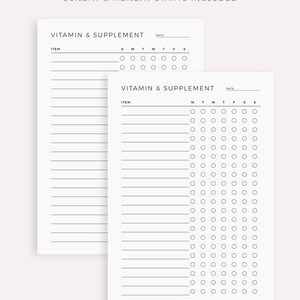 Weekly Vitamin Tracker for Remarkable Paper Pro, Supplement Checklist ...