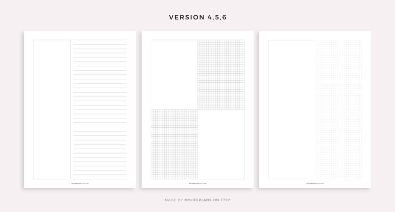 Notebook Paper Pages Printable, A4/a5/letter/half Size, Instant ...