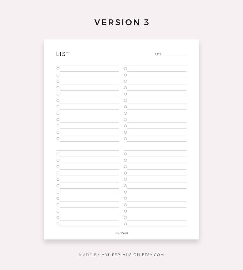 Digital Blank Checklist Template, Simple Checklist Template, Compatible ...