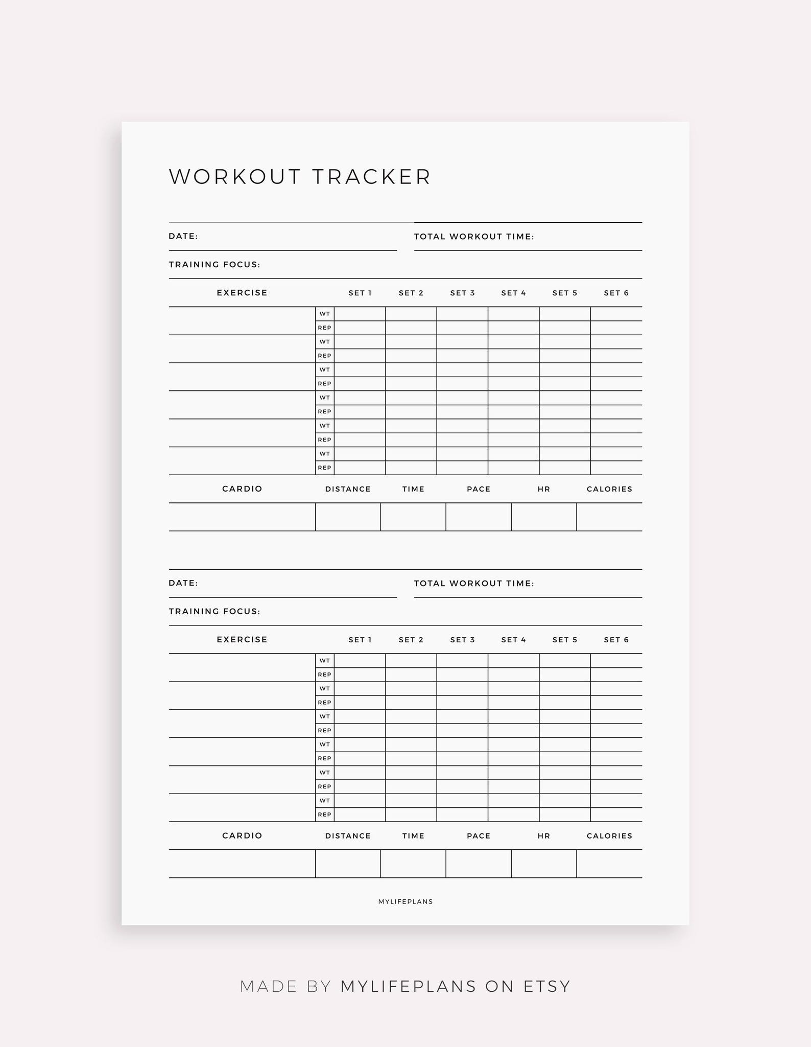 Workout Tracker for Remarkable Paper Pro, Instant Download - Etsy