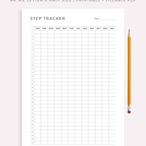 Step Log A5 Printable Planner Inserts Health Journal - Etsy