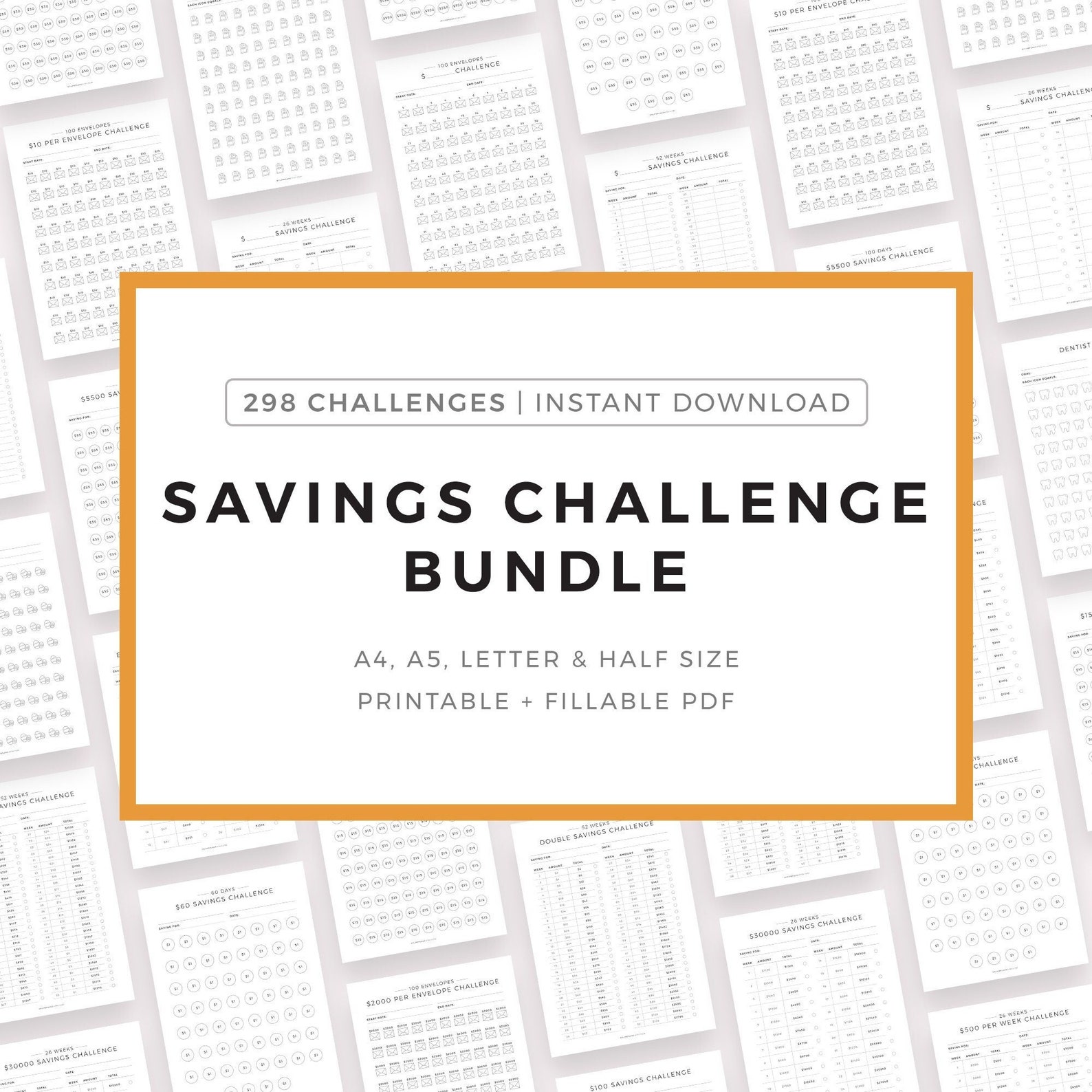Money Saving Challenge Inserts Bundle Printable, A4/a5/letter/half ...