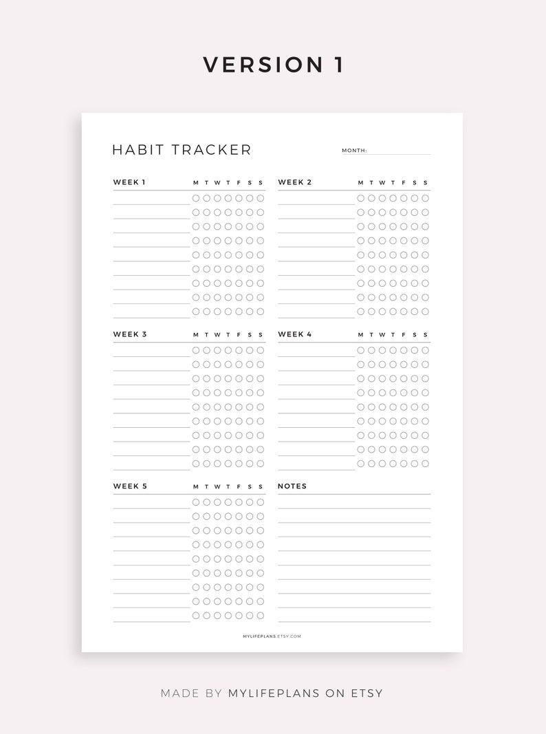 Monthly Habit Tracker Printable, Habit Tracker Template, Routine ...