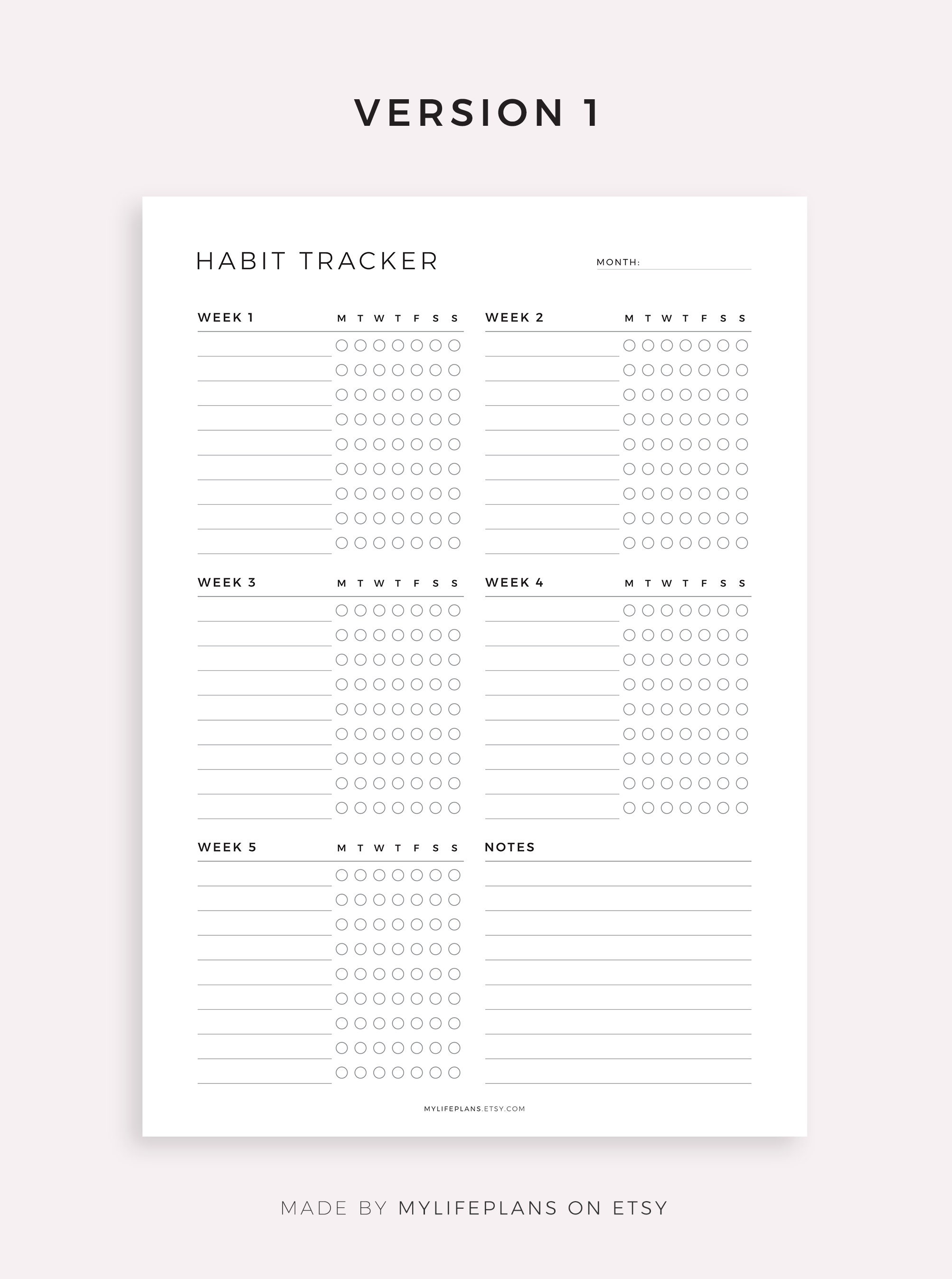 Monthly Habit Tracker Printable, Habit Tracker Template, Routine ...