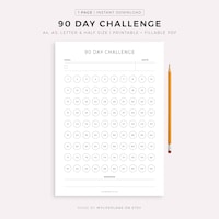 90 Day Challenge Tracker Printable | PDF Habit Tracker - Etsy Canada