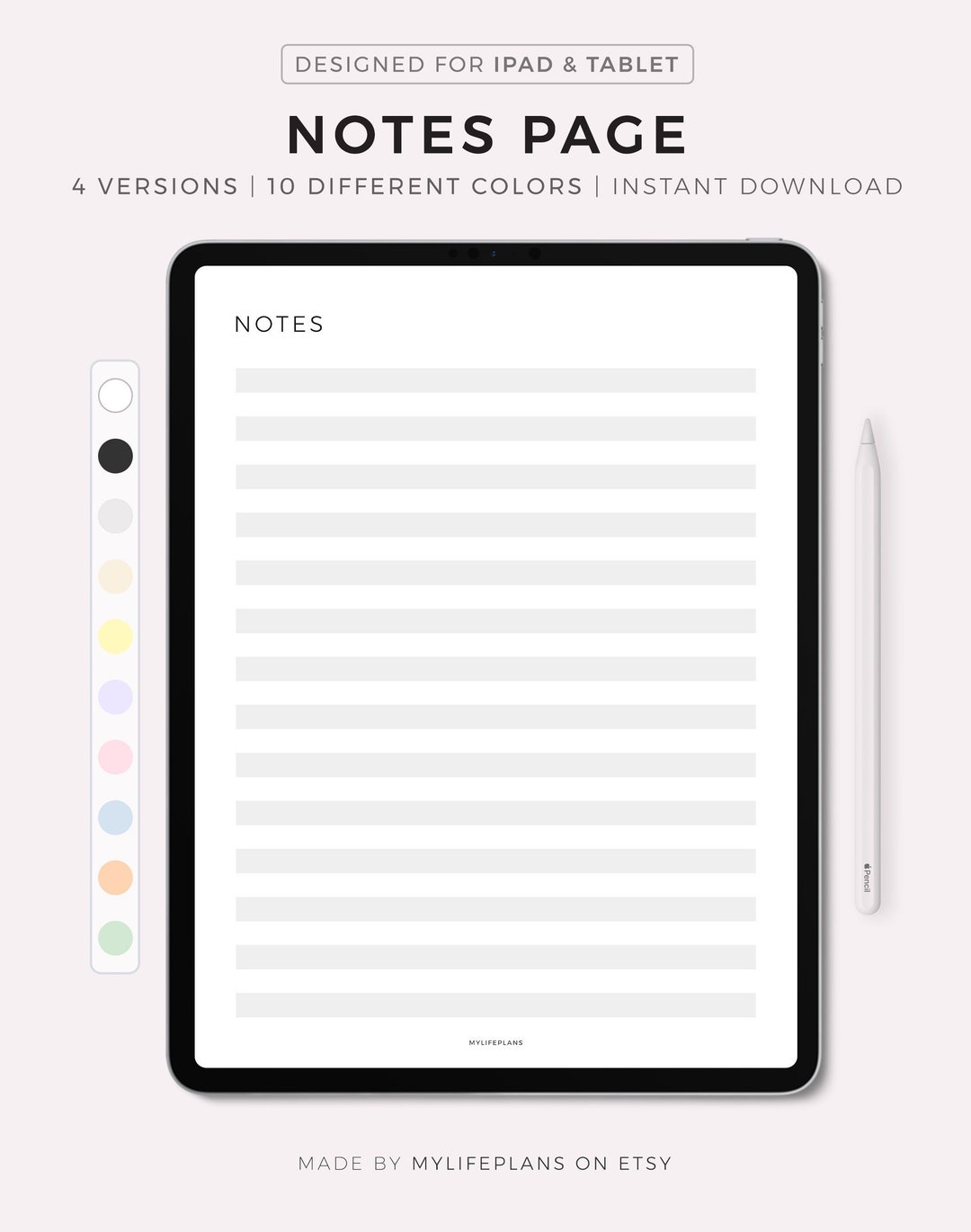 Digital Notes Page, Notes Template, Note Taking, Writing Paper, Notes ...