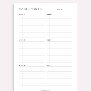 Monthly Task List, Monthly Planning Printable, to Do List Template, A4 ...