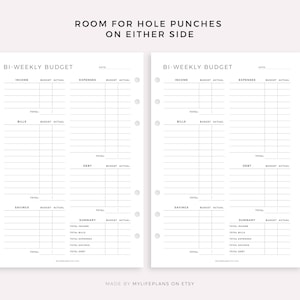 Bi-weekly Budget Planner Printable & Fillable, Budget Template PDF ...