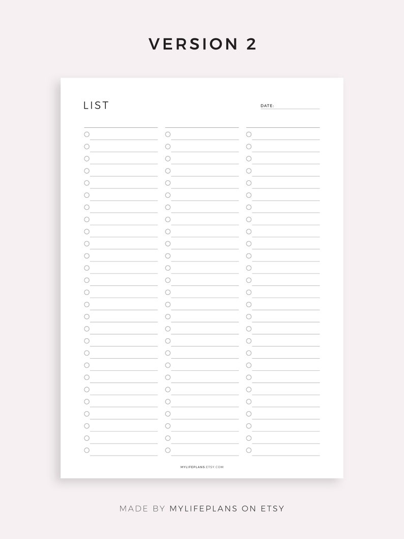 Blank Checklist Template Printable & Fillable, Simple Checklist ...