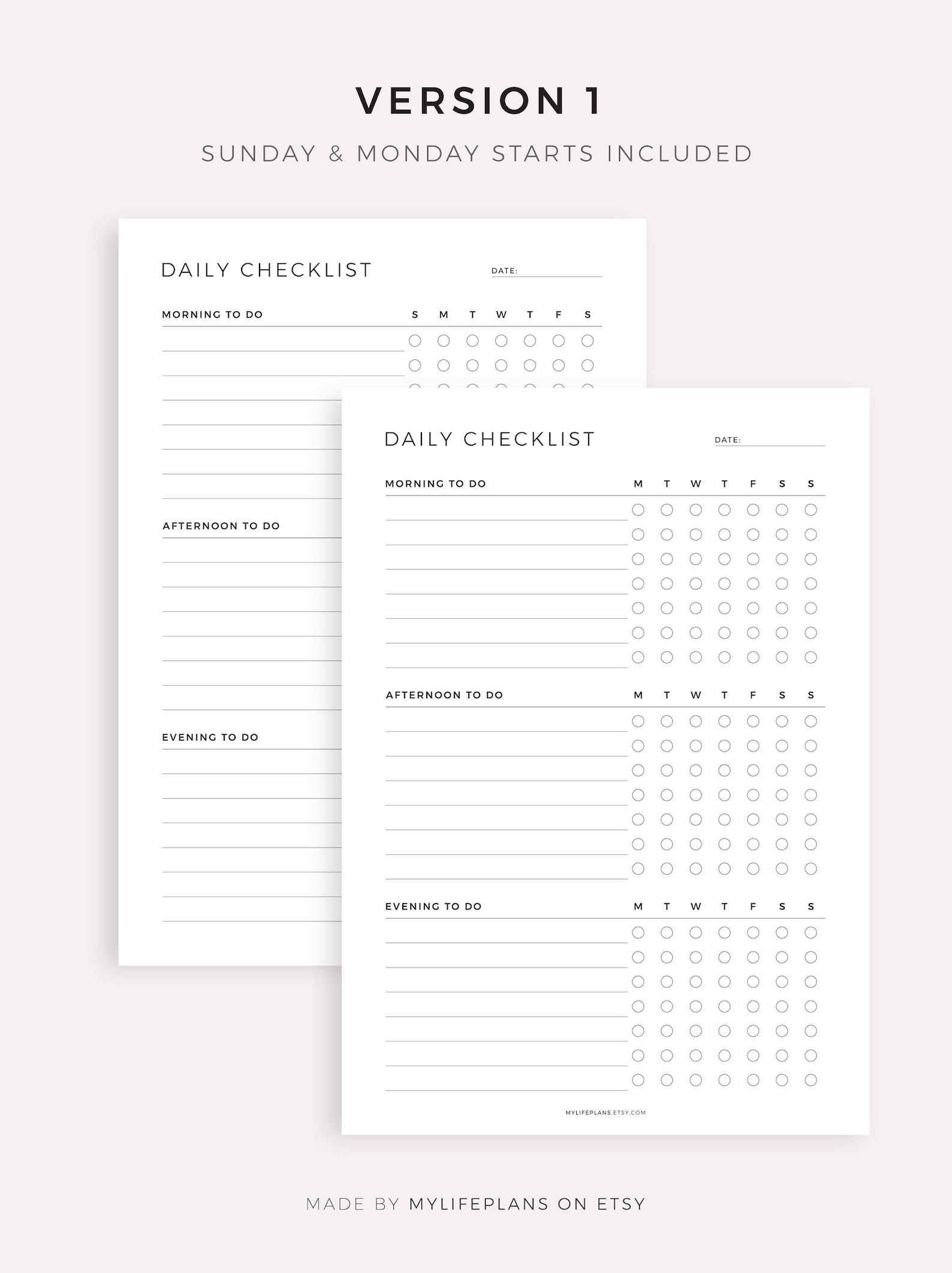 Daily Checklist Printable & Fillable, Daily to Do List Template, Task ...