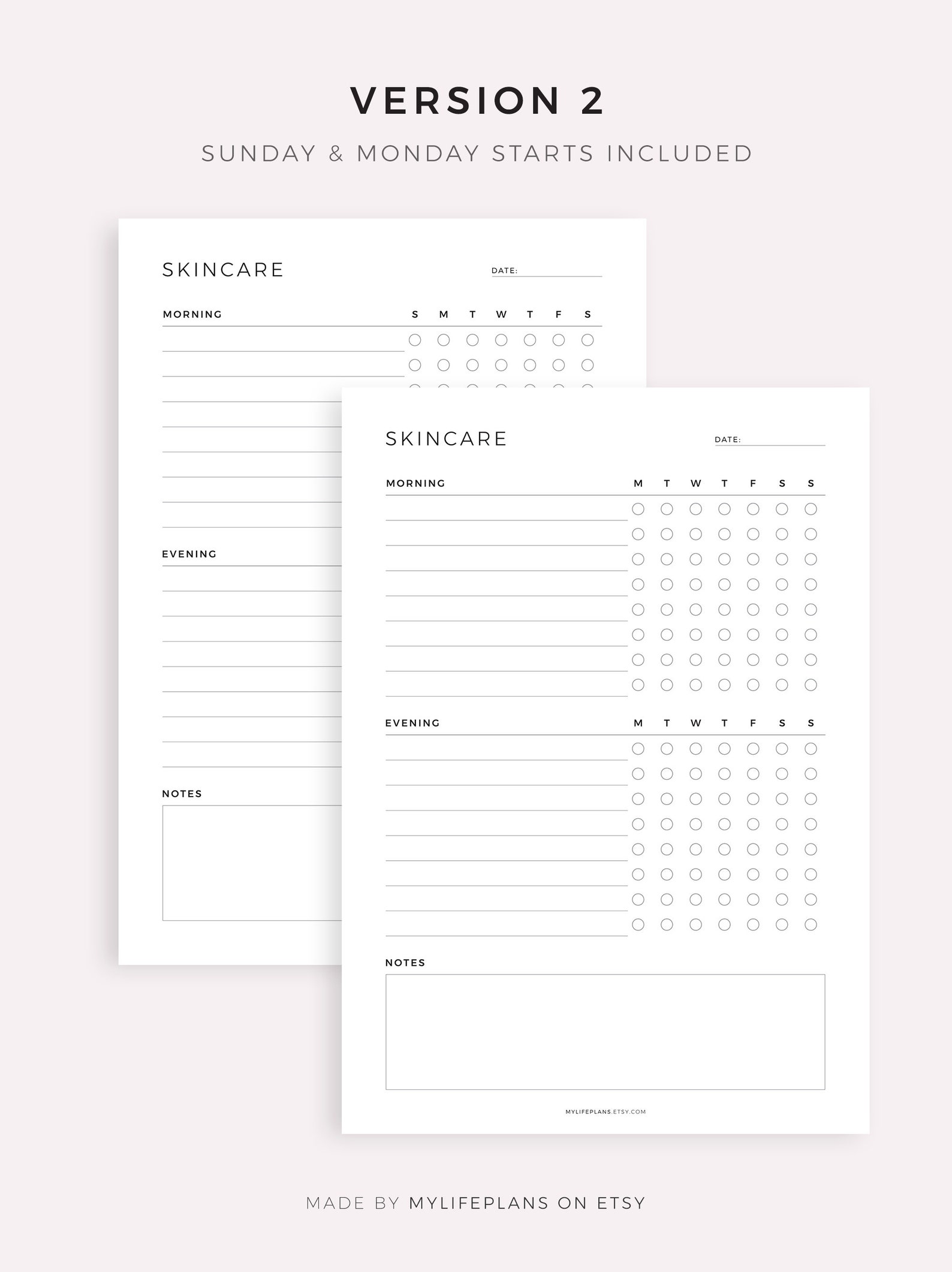 Skincare Routine Planner Printable Beauty Planner Daily Self - Etsy