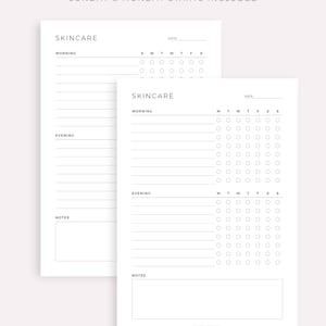 Skincare Routine Planner Printable, Beauty Planner, Daily Self Care ...