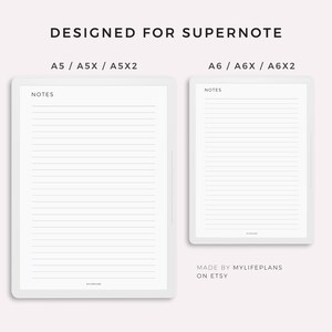 Notes Page for Supernote A5X2/A5X/A5/A6X2/A6X/A6, Lined Notes Template ...