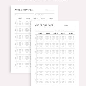 Monthly Water Tracker Printable, Hydration Tracker, Water İntake, Drink ...