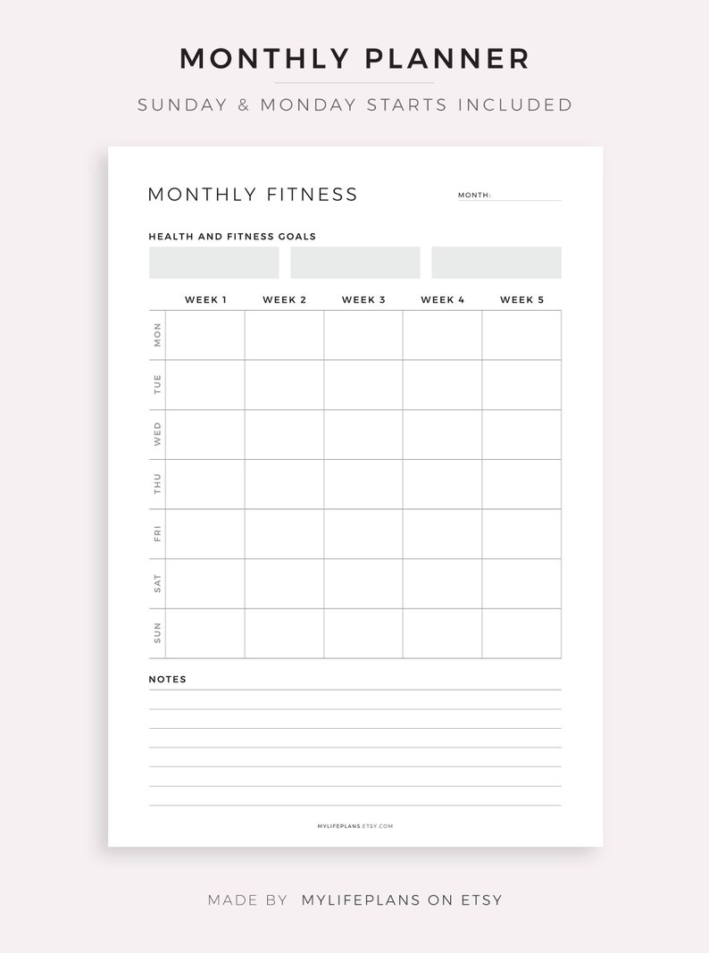 Fitness Planner Set - Plan Your Workouts, Meals, Vitamin Intake, Water ...