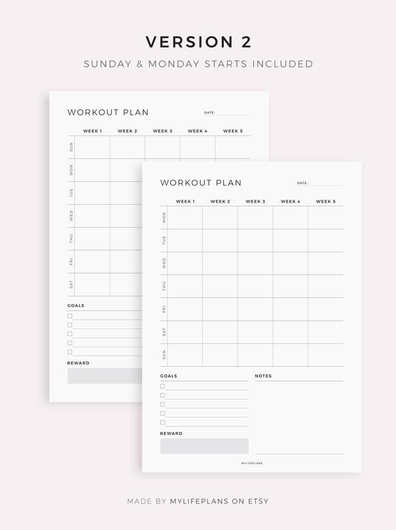 Monthly Workout Planner for Remarkable 2, Instant Download - Etsy