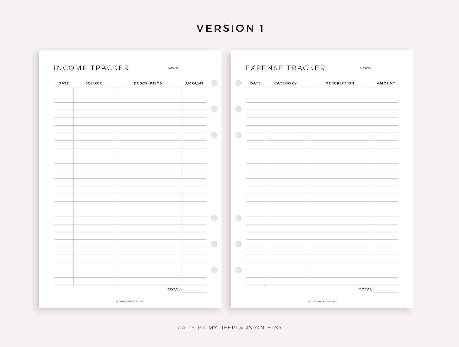 Income & Expense Tracker, Monthly Budget Planner Printable, Financial ...