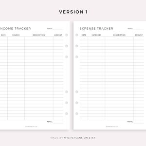 Income & Expense Tracker, Monthly Budget Planner Printable, Financial ...