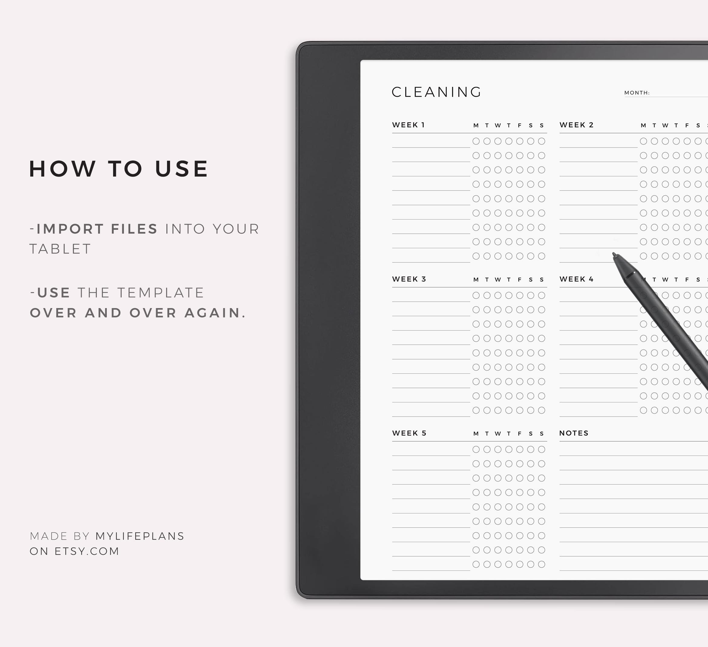 Monthly Cleaning Checklist for Kindle Scribe, Instant Download - Etsy