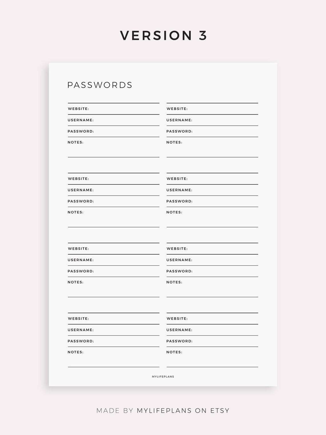 Password Tracker for Remarkable Paper Pro, Instant Download - Etsy