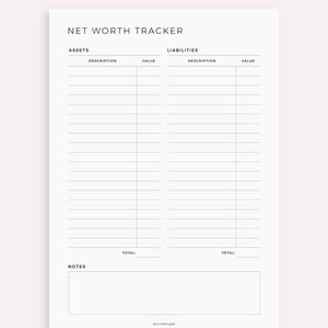 Net Worth Tracker for Supernote A5X2/A5X/A5/A6X2/A6X/A6, Asset and ...