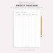 Profit Tracker Printable, Sales Profit Log, Profit Calculator, Sales ...