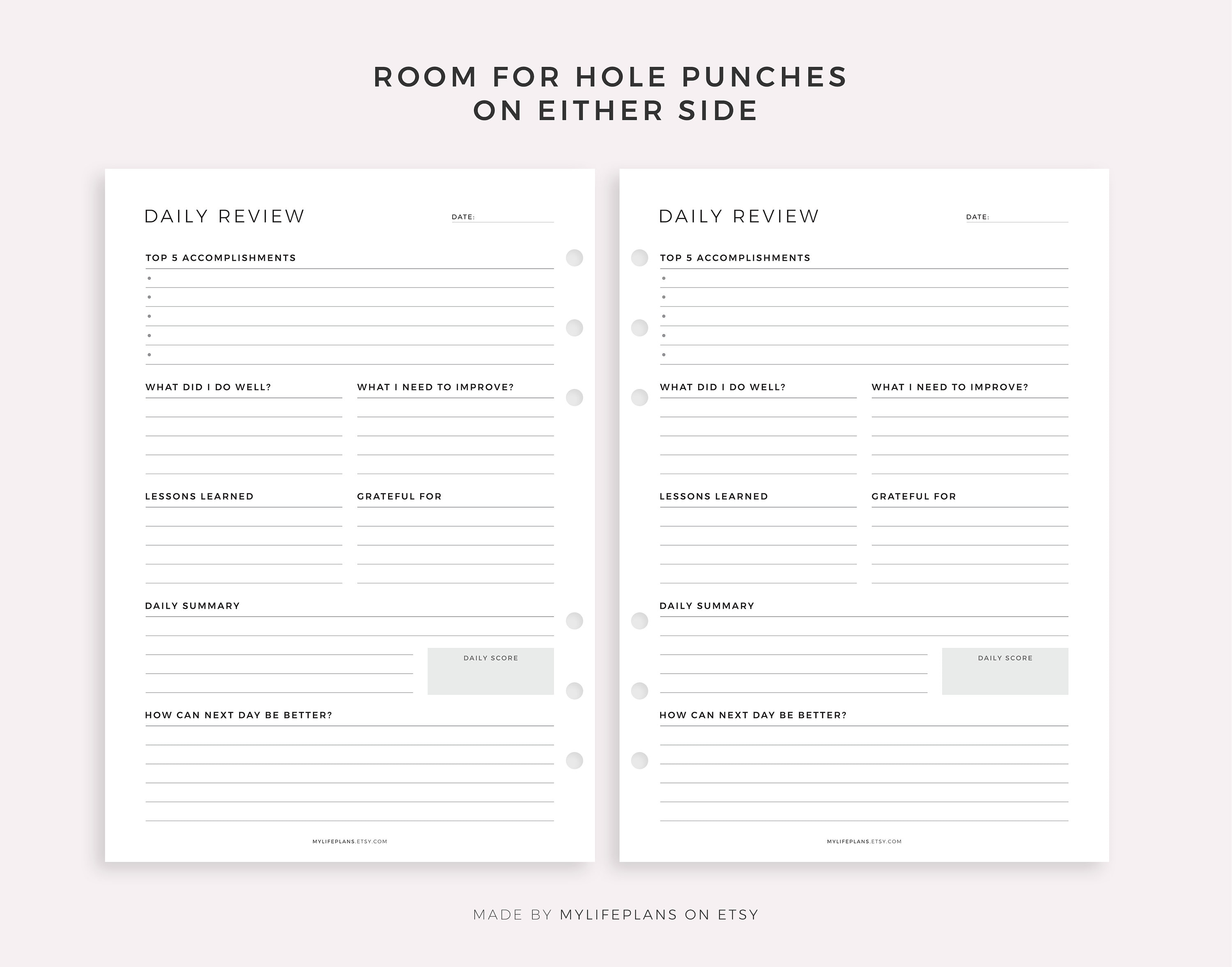 Daily Review Daily Reflection Daily Evaluation Daily - Etsy