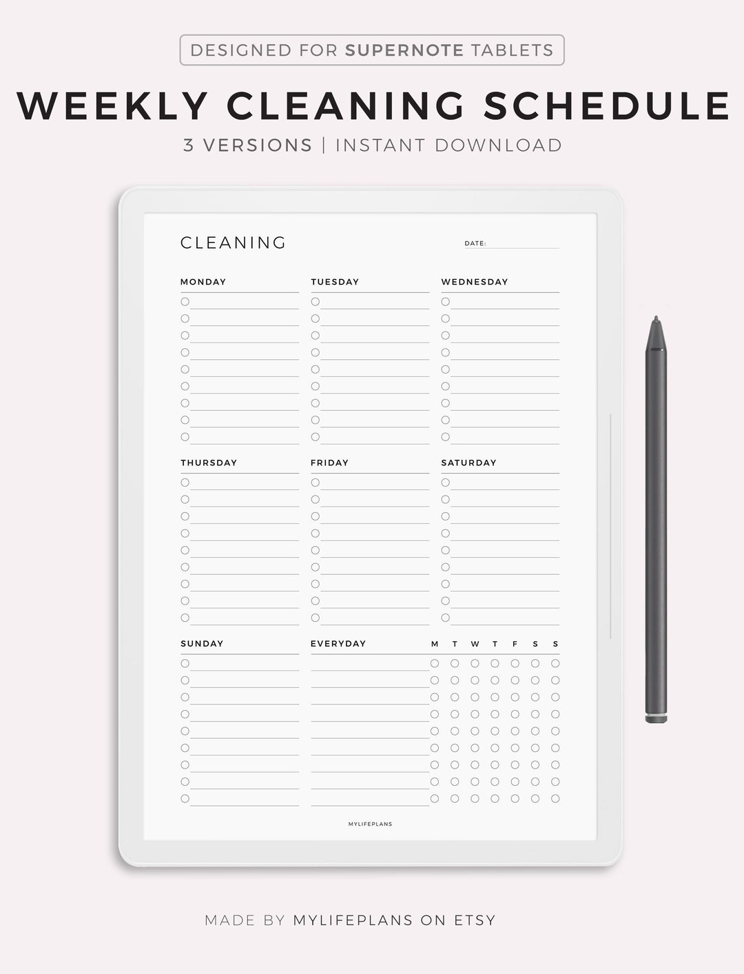 Weekly Cleaning Schedule for Supernote A5X2/A5X/A5/A6X2/A6X/A6 ...