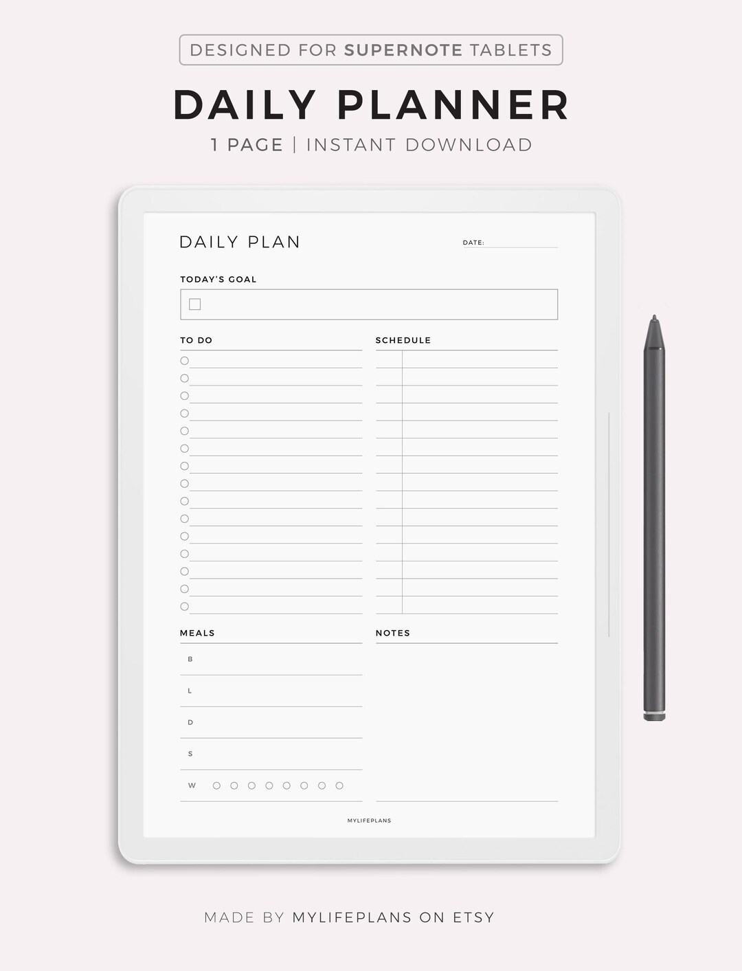 Daily Planner, Daily Schedule, Daily to Do List, Everyday Planner ...