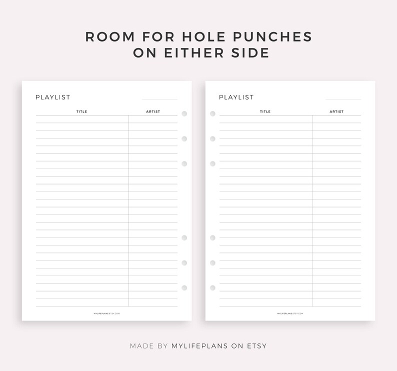 Simple Music Playlist Printable Favorite Songs Fitness - Etsy