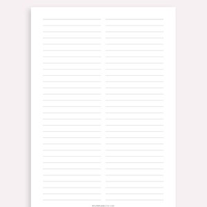 2 Column Notes Page Printable, Notes Template, Writing Paper, Notes ...