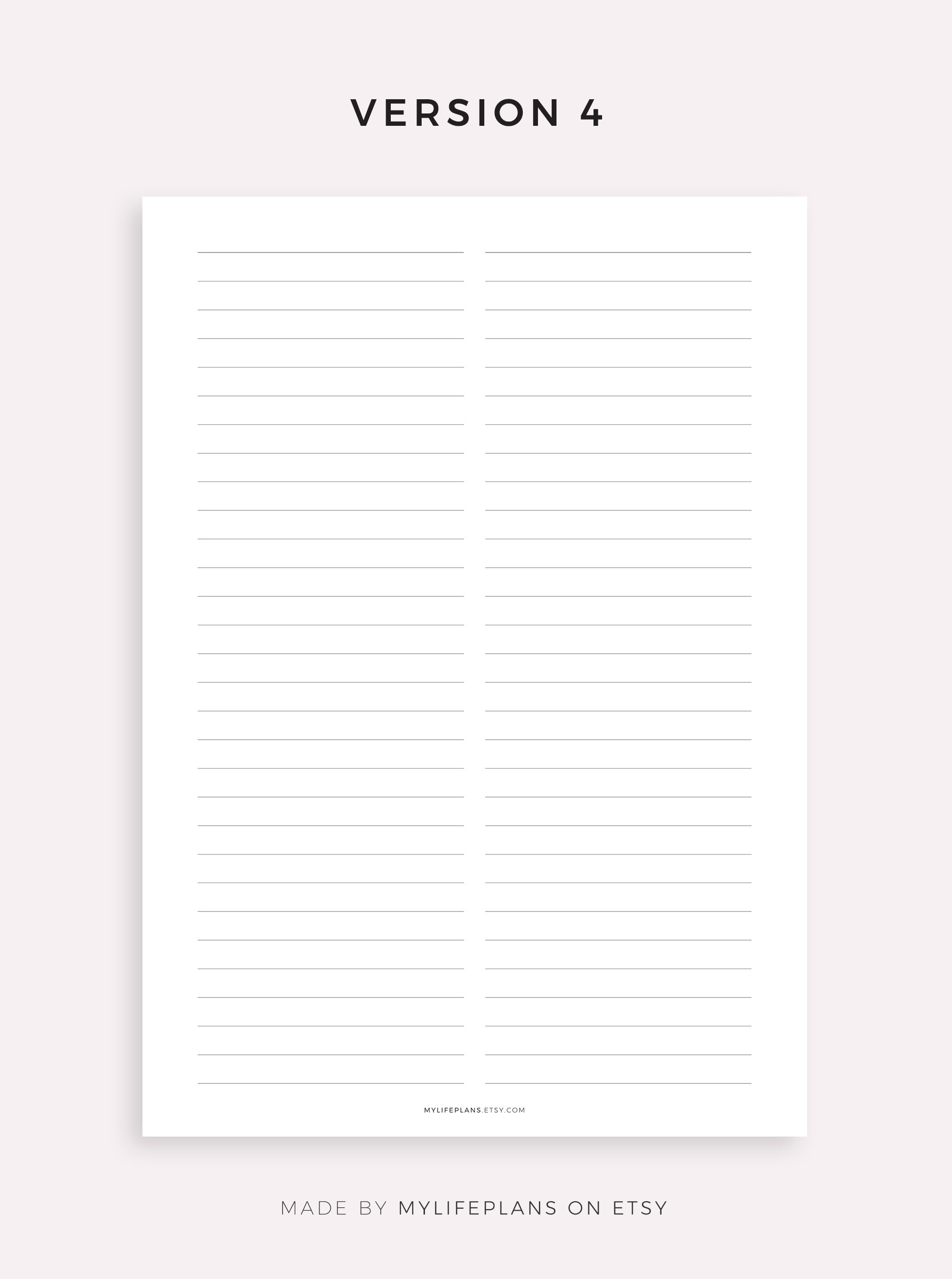 2 Column Notes Page Printable Notes Template Writing Paper - Etsy Australia