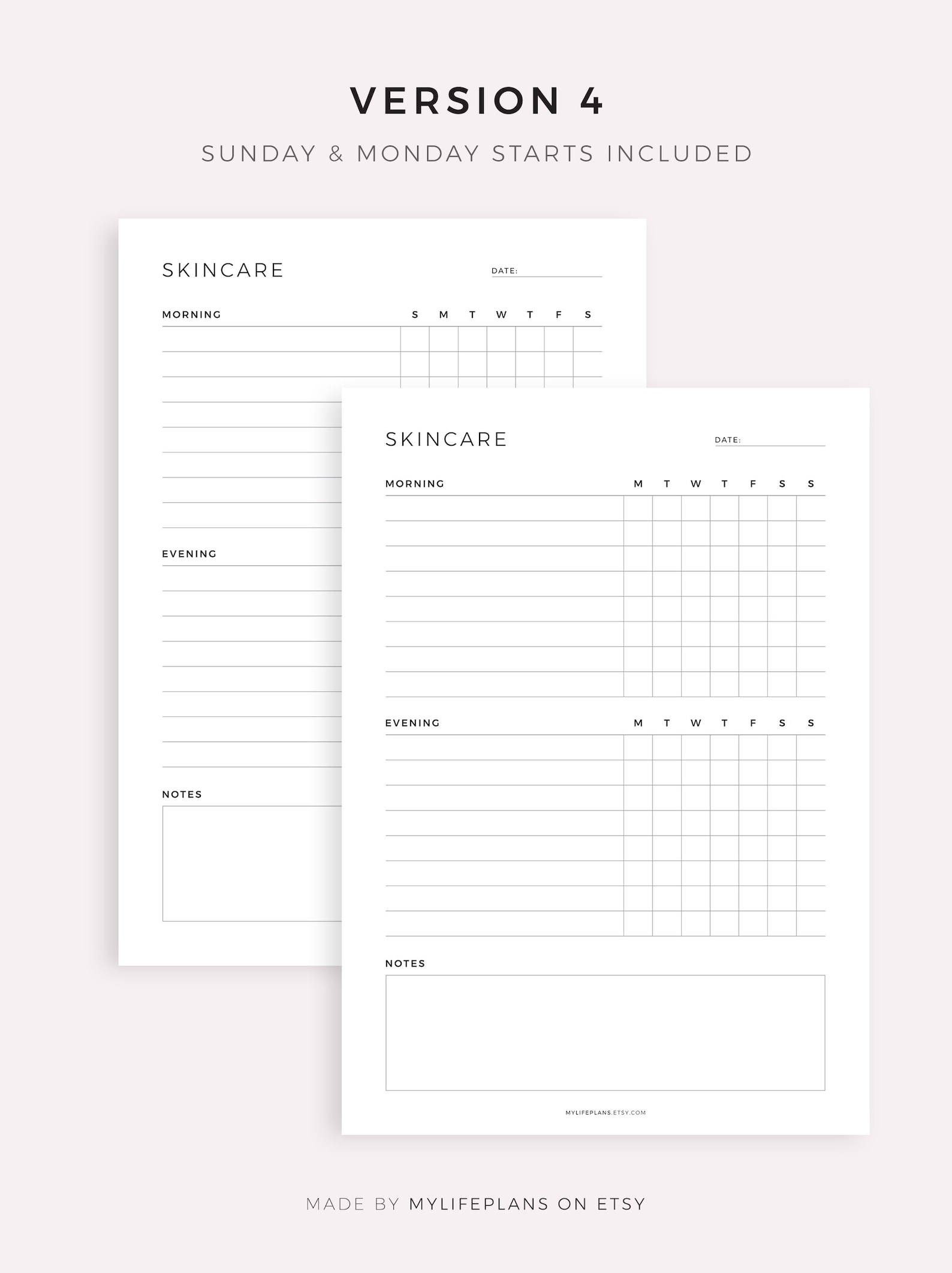 Skincare Routine Planner Printable, Beauty Planner, Daily Self Care ...